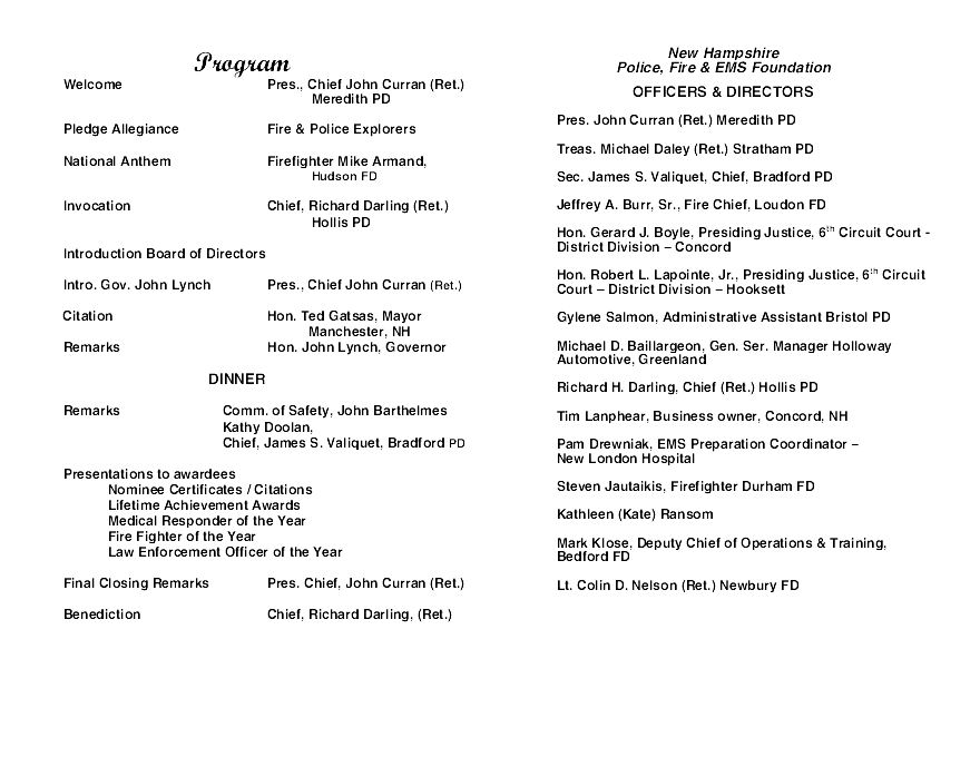 Awards Banquet Program Template